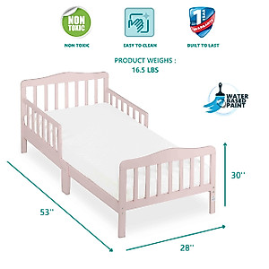 Dream On Me Classic Design Toddler Bed in Pink, Greenguard Gold Certified