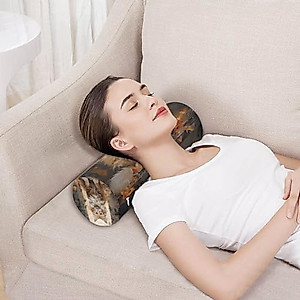 xigua Cat Neck Roll Pillow for Neck Relief with Removable Washable Cover - Memory Foam Round Cylinder Bolster, Ergonomically Designed for Head, Neck, Back, and Legs