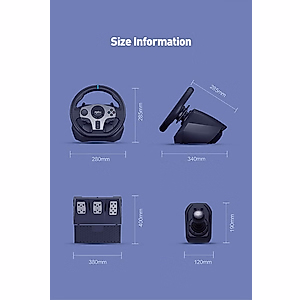 PXN V9 Gaming Steering Wheel With Pedals and Shifter 270/900° Dual-Motor Feedback Driving gaming Racing Wheel for PC,PS4,PS3,Xbox One, Xbox Series X/S,N-Switch