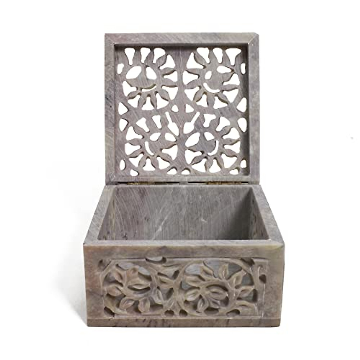 Hashcart Hand-Carved Jewelry Storage Box - Decorative Trinket Box - Birthday, Anniversary, Housewarming, Gifts for Women | Ring Box |