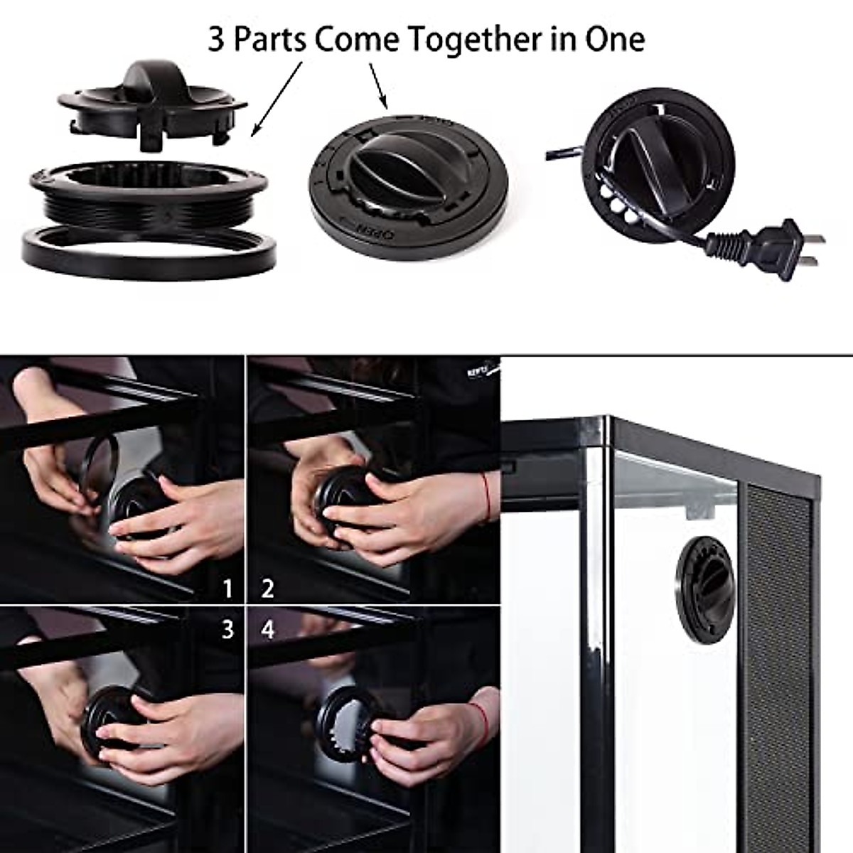 REPTI ZOO Reptile Glass Terrarium, 18" x 18" x 24" Knock-Down Reptile Habitat Tank with Double Hinge Door & Top Screen Ventilation and Side Mesh Ventilation, 30 Gallon Large Reptile Terrarium