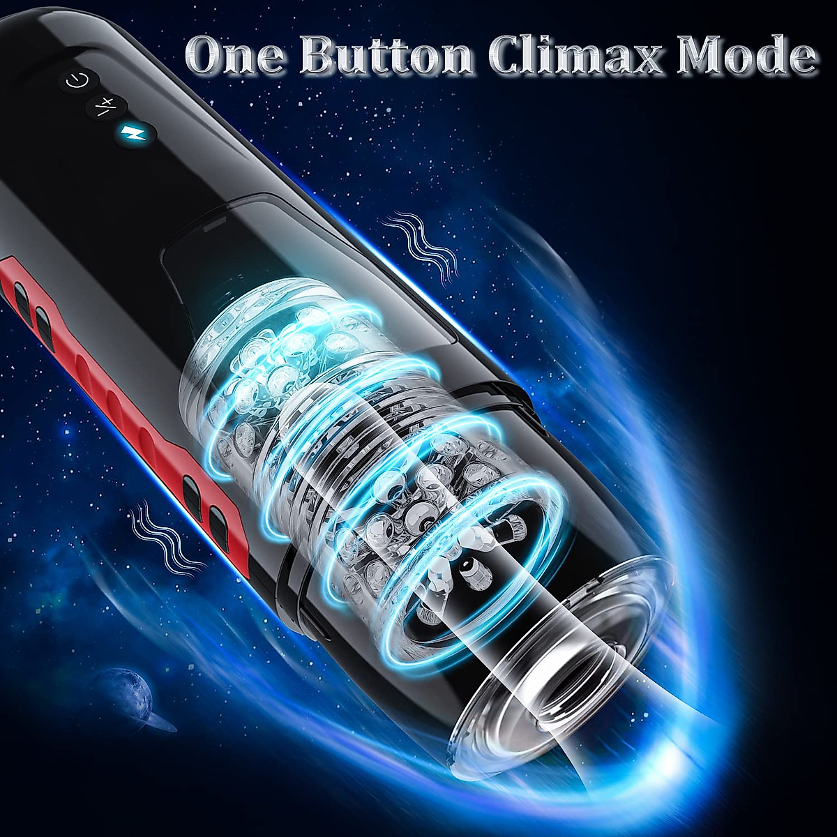 Automatic Male Masturbator Sex Toys for Men with 7 Thrusting & Roating Modes Male Sex Toys 3D Realistic Textured Sleeve Male Masterburbater Men's Vibrating Sex Machine Adult Sex Toys & Games Black