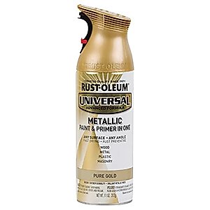 Rust-Oleum Pure Gold 245221 Universal All Surface Spray Paint, 11 oz, Metallic, 11 Ounce (Pack of 1)