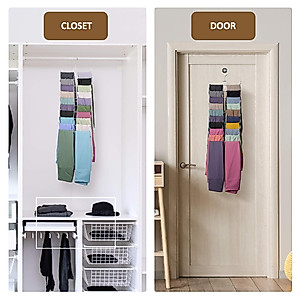 ZEDODIER Legging Organizer for Closet Hanging, Rotatable Sturdy Yoga Pants Hanger Holds 20 Leggings, Space Saving Closet Organizers and Storage, Silver