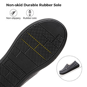 HomeTop Men's Classic Moccasin Slippers Comfy Memory Foam Indoor House Shoes Dark Gray,11 US