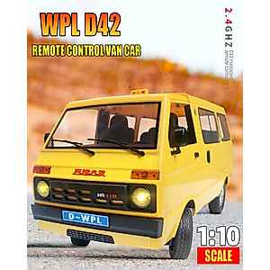 The perseids Remote Control Car WPL D42 RTR RC Drift Cars, 1/10 Full Scale RC Rock Crawler 2.4Ghz Offroad RC Truck and Trailer All Terrain Car RC Racing Climb Vehicle High Speed Van Car