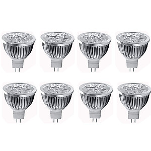 JKLcom 4W LED MR16 Bulbs 12V 4W LED Spotlight Bulb for Landscape Track Light, MR16 GU5.3 Base,12 Volt,4W(35W Equivalent Halogen Replacement),Warm White 3000K,8 Pack