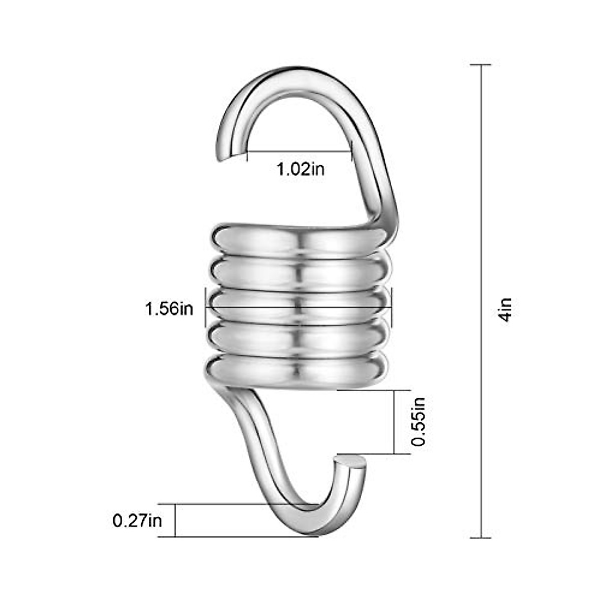 OWAYOTO Porch Swing Springs Hammock Chair Spring Punching Bag Spring Hangers Extension Spring Suspension Hook Ceiling Mount Porch Swings 2 pcs