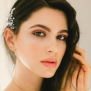 CZ Butterfly Studs Earrings - 14K Gold Plated CZ Pave Butterfly Earrings for Women，Good Gift for Sister,Lover (Gold - A)