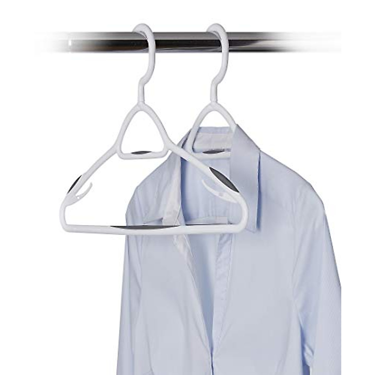 Set of 5 Deluxe Non Slip Hangers by Neatfreak! - Space Saving Hangers for Clothes, Pants, Jackets and Shirt 5 Pack,White/Grey