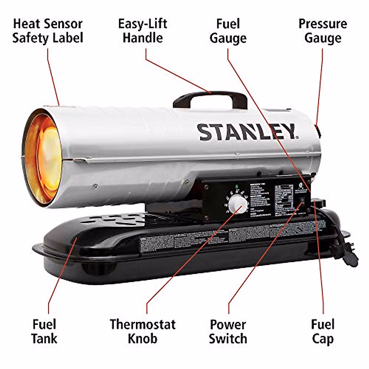 STANLEY 80,000 BTU Kerosene/Diesel Forced Air Heater with Thermostat