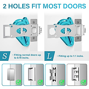Metal Portable Door Lock for Travel Hotel Room Safety - Hotel Door Locks for Travelers Door Lock Security, Extra Lock from Inside, Apartment Home Security Device Travel Essentials,Blue