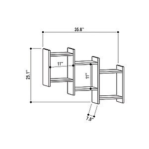 Ada Home Decor Wilwood Modern Burgundy Wall Shelf 25.2'' H x 35.83'' W x 7.87'' D/Wall Storage/Shelving Unit