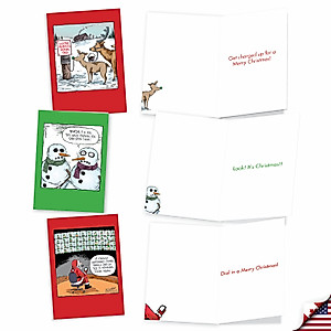 NobleWorks 10 Assorted Box Set Funny Christmas Mixed Occasions Greeting Cards w/5 x 7 Inch Envelopes (10 Designs, 1 Each) A Coverly Christmas A5554XXG-B1x10