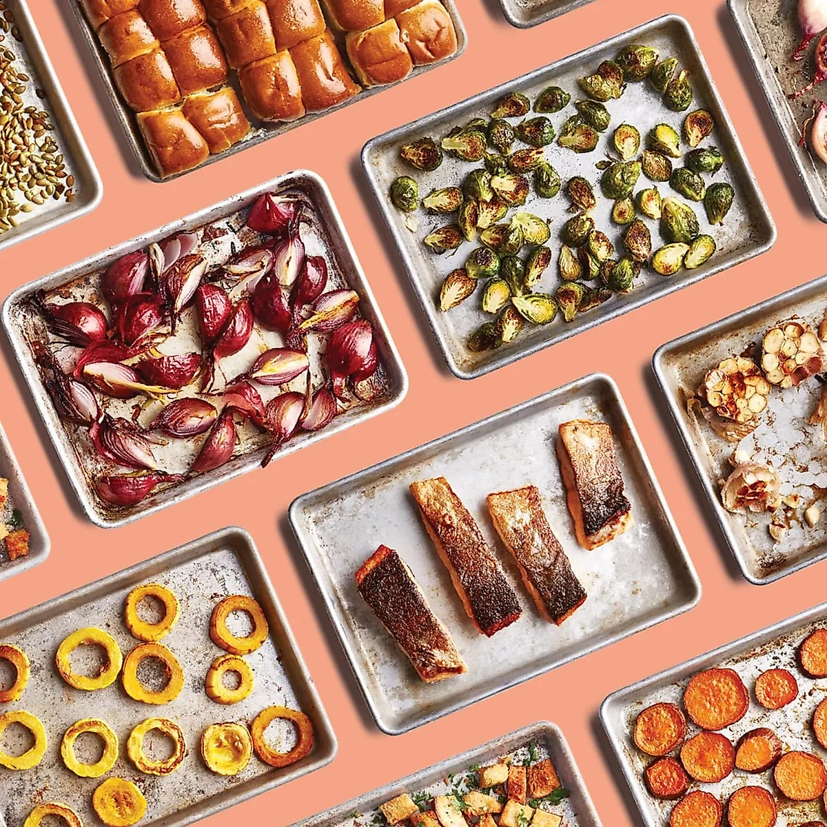 FSE Commercial Sheet Pan, Full Size, 12-Gauge, Aluminum Bun Pan, 18" L x 26" W x 1" H, (Measure Oven Recommended), Silver