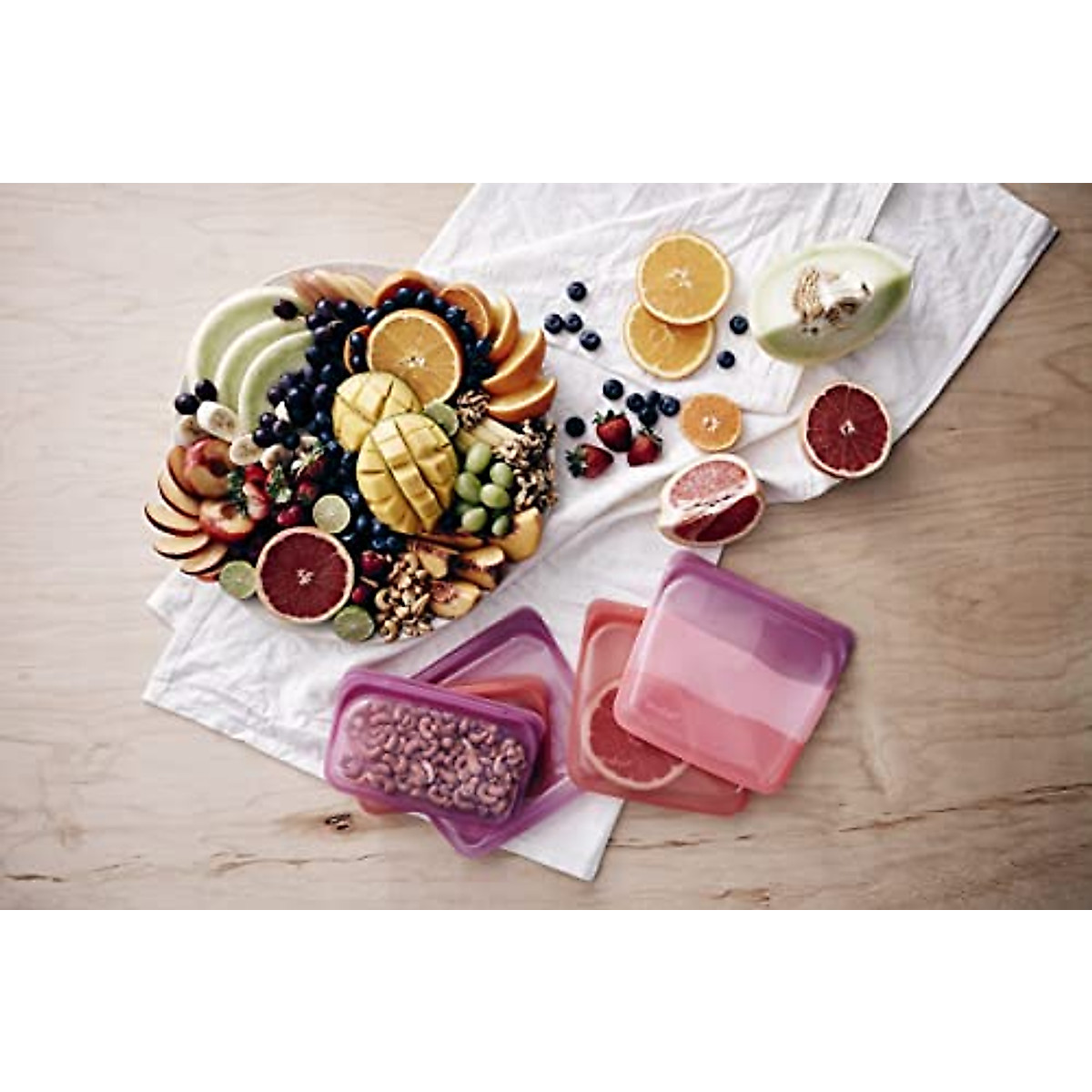 Stasher Reusable Silicone Storage Bag, Food Storage Container, Microwave and Dishwasher Safe, Leak-free, Snack, Dusk