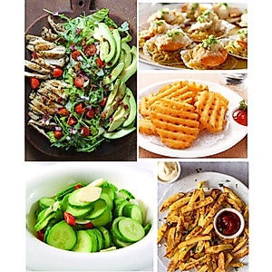 Vegetable Chopper,Onion Chopper,Multi-functional Food Slicer with Large Container,Black Adjustable Vegetable Cutter with draining basket Stainless steel blade,Safe Removable Blades for Easy Cleaning