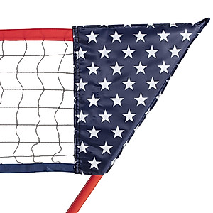 Triumph Sports Patriotic Portable Badminton Set with Freestanding Base Sets Up on Any Surface in Seconds – No Tools or Stakes Required, Multi