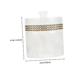 Cabilock Resin Swab Box Decor Storage Boxes with Lids Makeup Storage Organizer Box 5pcs Bathroom Canisters Jars Hair Band Holder Makeup Cotton Storage Jar Cotton Pad Container