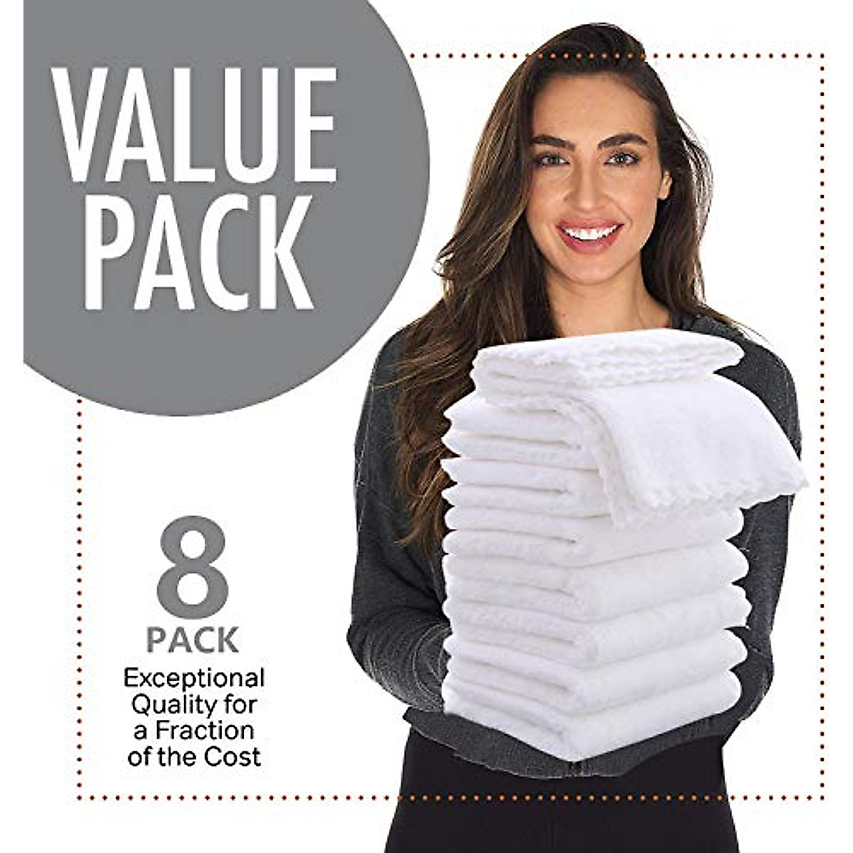 8 Pack Large Burp Cloths for Baby - 20" by 10" Ultra Absorbent Burping Cloth, Washcloths, Newborn Towel - Milk Spit Up Rags Burp Clothes for Unisex, Boy, Girl (White)