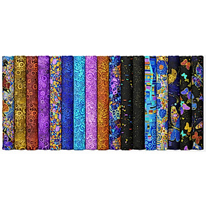 Timeless Treasures Wings of Gold Red Floral Scroll Metallic Blender Cotton Fabric, Cut by the yard