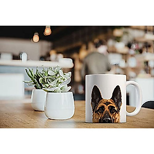 MUGBREW Black Tan German Shepherd Dog Ceramic Coffee Mug Tea Cup, 11 OZ