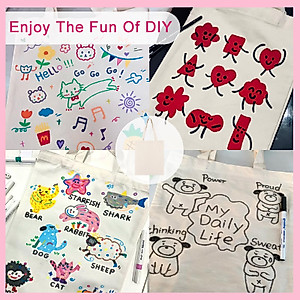 LePvo Canvas Tote Bags, Sublimation Tote Bags，8.5" x 8" Reusable Blank Mini Tote Bag Bulk DIY Craft Bags, Sacks Bag with Handles, Goody Grocery Bags for Kids Party Favors, DIY (Pack of 24)