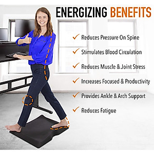 Stand Steady Mountain Mat | Anti Fatigue Mat for Active Standing | Ergonomic Standing Mat with Raised Gel Foam Padding for Calf & Arch Support | Massage Floor Mat for Standing Desk (27x21in/Black)
