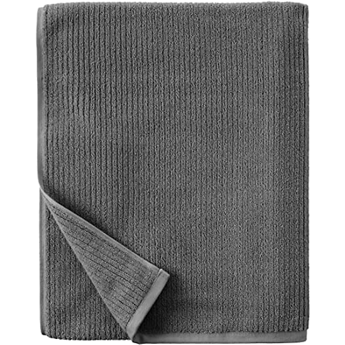 Amazon Aware 100% Organic Cotton Ribbed Bath Towels - Bath Towels, 4-Pack, Dark Gray