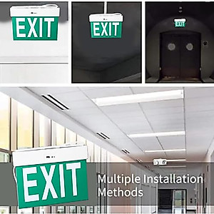 Led Emergency Exit Sign Acrylic Clear Eye Catching Exit Sign with Light for Building Camera Indoor Use AC85‑265V