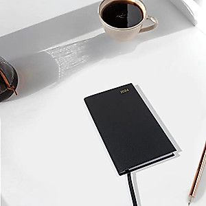 Letts of London Principal Weekly Planner, 12 Months, January to December, 2024, Week-to-View, Compact Size, 5.875" x 3.125", Black (C30NUBK-24)