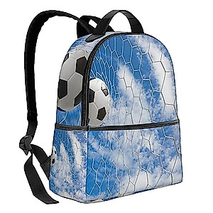 BAFAFA Football Blue-sky Printed Travel Backpack Business Work Bag Computer Bag Outdoor Sports Rucksack