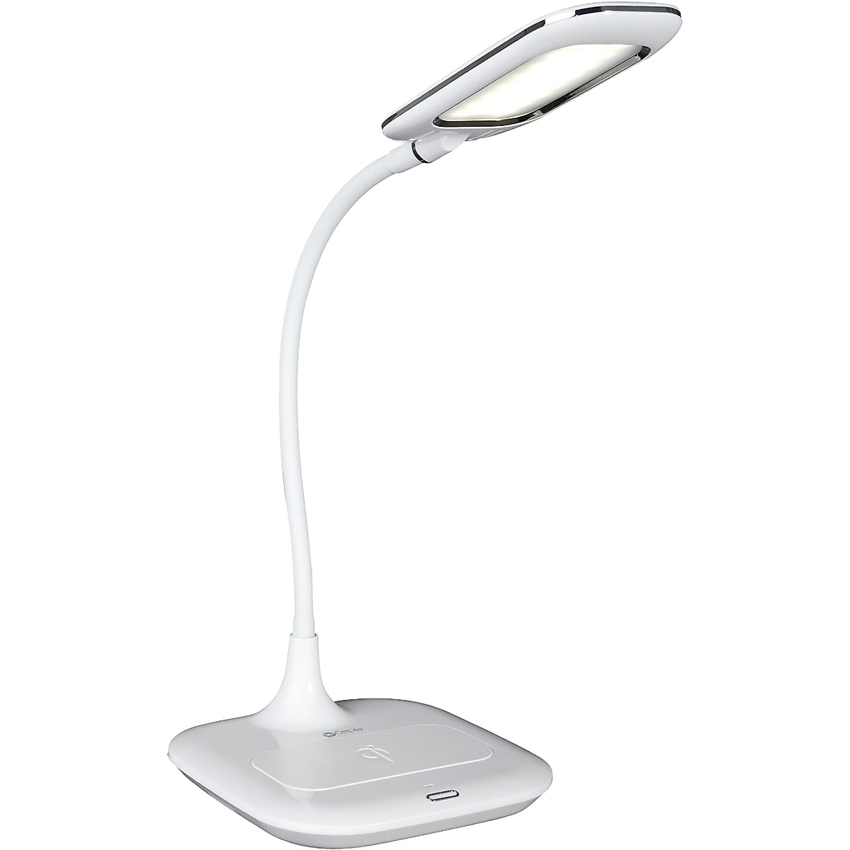 OttLite LED Desk Lamp with Wireless Charging, Prevention Designed to Reduce Eyestrain - Adjustable Flexible Neck, 3 Color Modes & Touch Controls - Crafting, Office Work, Reading & Studying