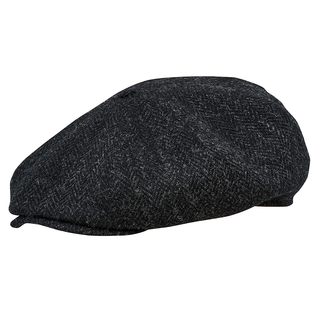 Sterkowski Men's Newsboy Cap | Anthracite Herringbone Tweed Cap with Cotton Lining | Unisex Outdoor HAT for Adults - 58 cm
