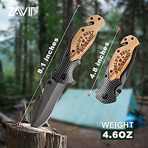 ZAVIT Husband Christmas Gift, WORLD'S BEST HUSBAND Pocket Knife, Gifts for Husband from Wife, Husband Birthday Gift Ideas,Best Husband Gifts