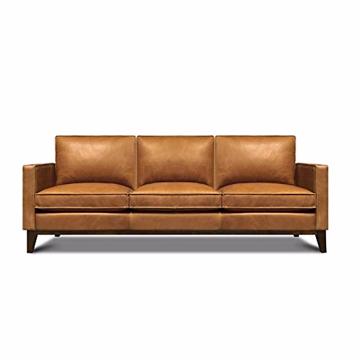 Metropole 100% Top Grain Pull Up Leather Mid-Century Sofa