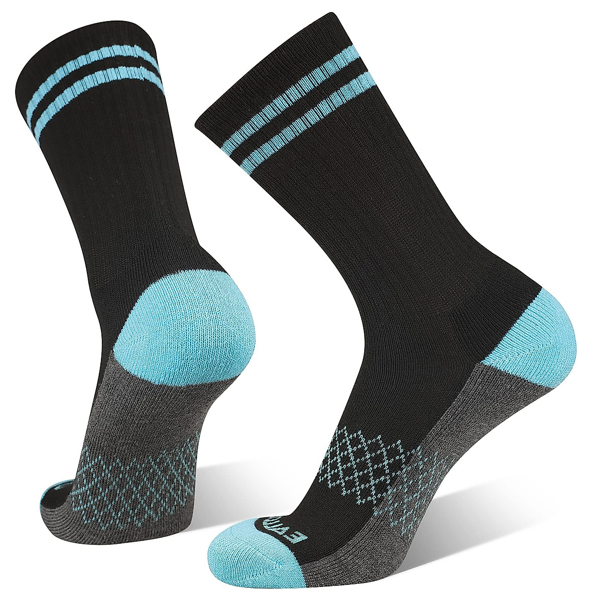 eallco Womens Crew Socks Athletic Calf Work Socks Running Long Cushioned Sole Socks 6 Pairs