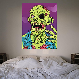 Halloween Games Pin The Eyeball on The Zombie 24 Players Halloween Party Game Halloween Birthday Games School Home Office Indoor Halloween Activity with 2 Blindfolds Halloween Zombie Themed Games