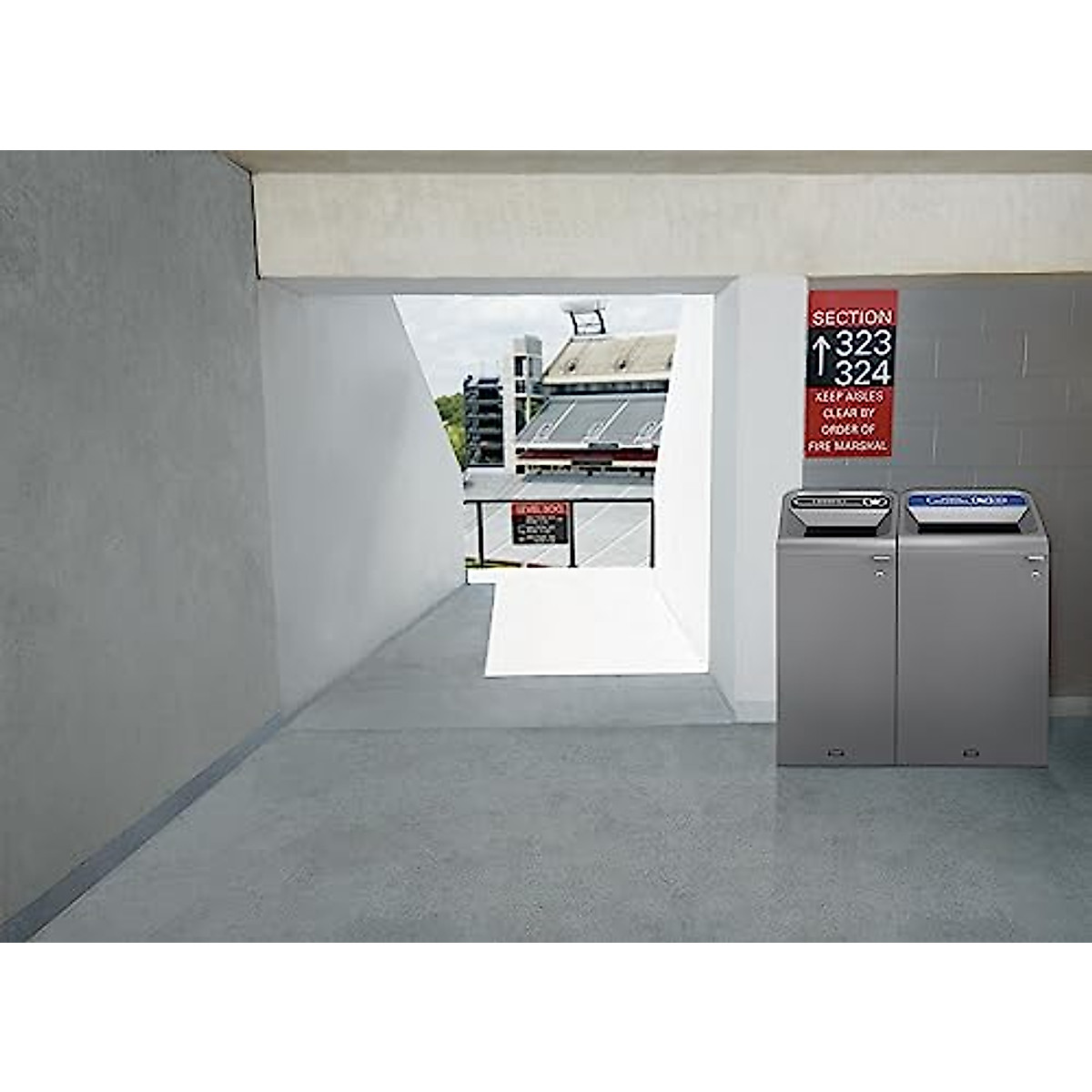 Rubbermaid Commercial Products Configure Landfill Trash Can, 23-Gallon, Grey, Indoor/Outdoor Waste Container Set for Office/Malls/Schools/Restaurants