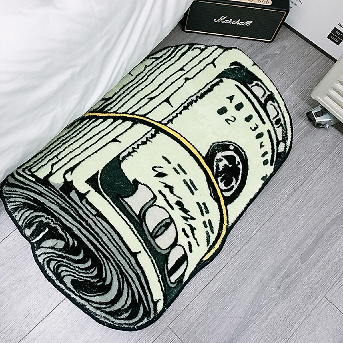 XIAOQIN Money Rug, 100 Dollar Bill Rug, 20x32 inch Money Creative Funky Rug, Fun Bath mat, Suitable for Bathroom, Bedroom, Living Room, Front Door, Home Decor Door Mat