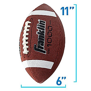 Franklin Sports Official Size Football - 1000 Regulation Outdoor Football - Synthetic Leather Adult Size Football - Outdoor All-Weather Footballs - Extra Grip Official Size Football - Brown + White