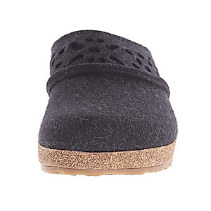 HAFLINGER Women's Lacey Wool Clogs, Charcoal, 39 EU