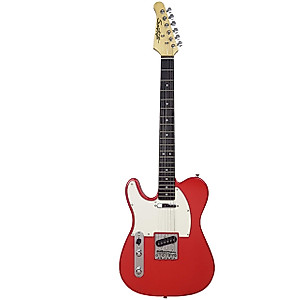Sawtooth Classic ET 60 Ash Body Left-Handed Electric Guitar, Habanero