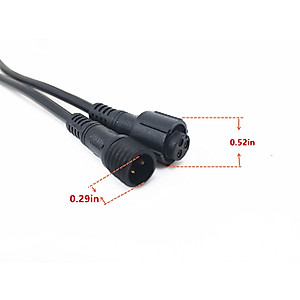 6 Pair Black 3 Pin Waterproof Connector，Waterproof Male Female Connector Cable led Connector，led 3 pin Waterproof Connector ，for for Garden Lights Path Lighting,Indoor/Outdoor LED Strip Lights