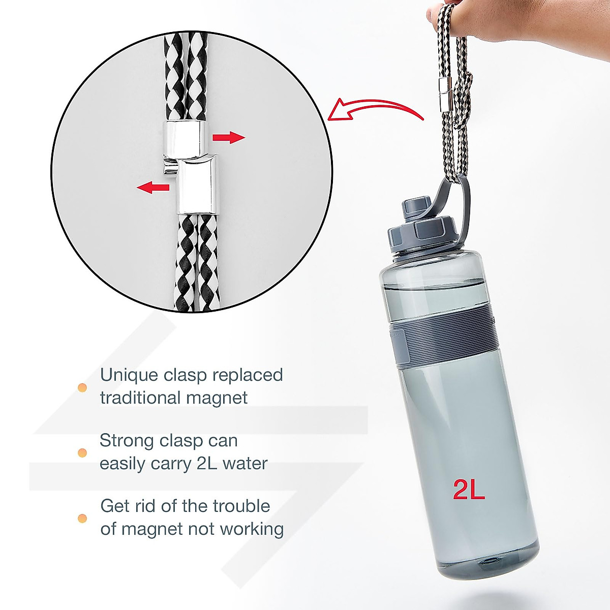 NICEEC 2 Pack Magnetic Snap Type Curtain Tiebacks Leather Fashion Style Drape Tie Backs Elegant Rope Knot Decorative Curtain Holdbacks for Home & Office Window Drapery (Black & White)