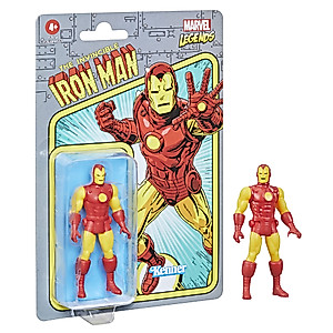 Marvel Hasbro Legends 3.75-inch Scale Retro 375 Collection Iron Man Action Figure Toy, Yellow Red