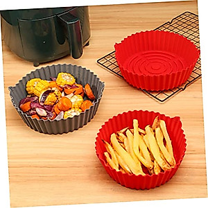 Air Fryer Liner Air Fryer Pan Air Fryer Grill Pan Deep Fryer Air Oven Baking Oven Pot Oven Liner Air Fryer Liner Pot for Air Fryer Reusable Air Fryer Pot Grey