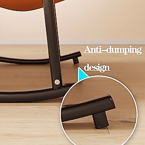 WIGSELBL Accent Folding Rocking Recliner Chair Nursery with Side Pocket and Adjustable High Back,Comfortable Upholstered Nursing Glider Rocker Armchair for Living Room (Color : Orange)