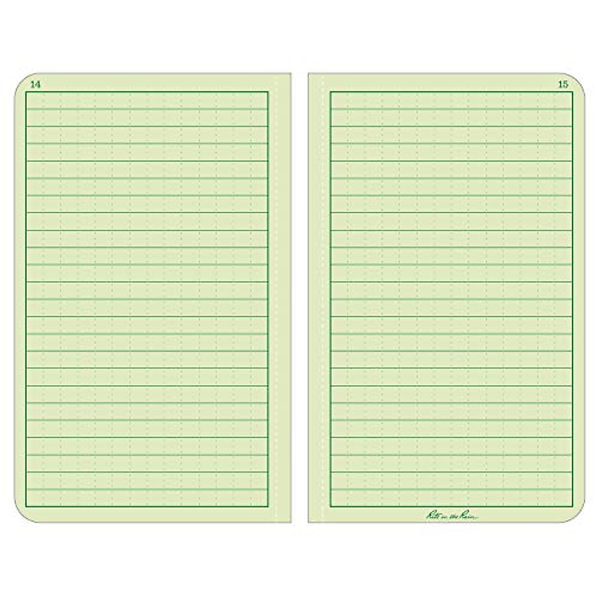 Rite in the Rain Weatherproof Hard Cover Notebook, 4 1/4" x 6 3/4", Green Cover, Universal Pattern (No. 970F-M), 6.75 x 4.25 x 0.625