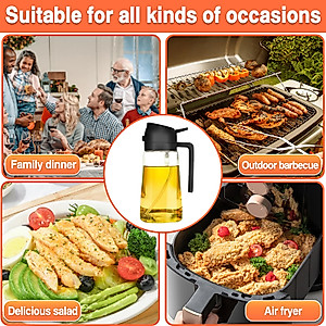 16oz Oil Dispenser Bottle - 2 in 1 Olive Oil Dispenser Bottle for Kitchen, 470ml Olive Oil Bottle,it's perfect for cooking, salads, and BBQs (Black, 1PCS)